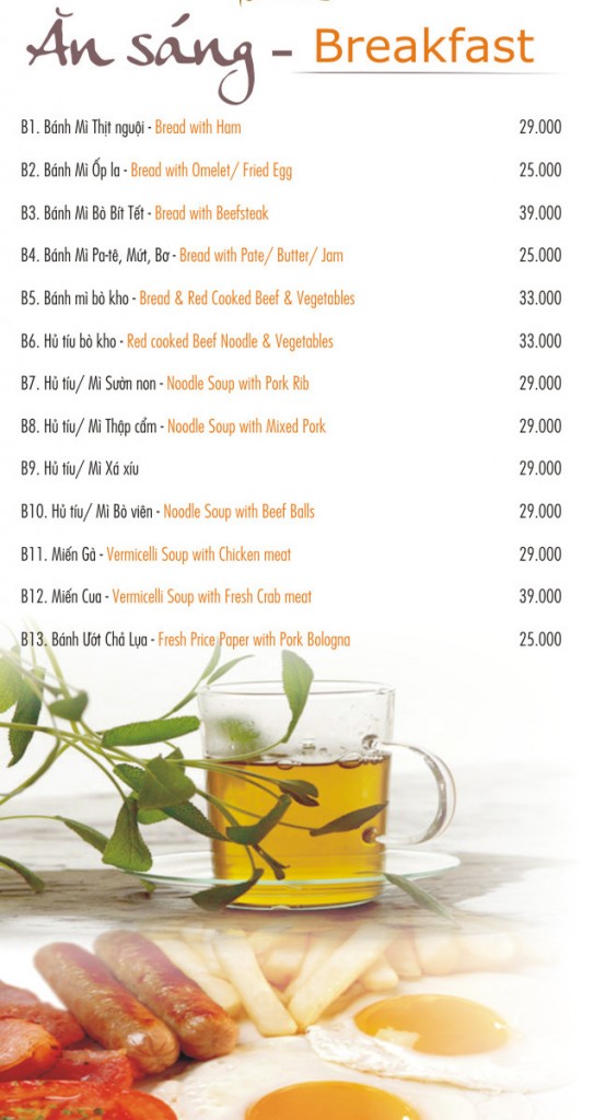 Mẫu menu đẹp - sang trọng
